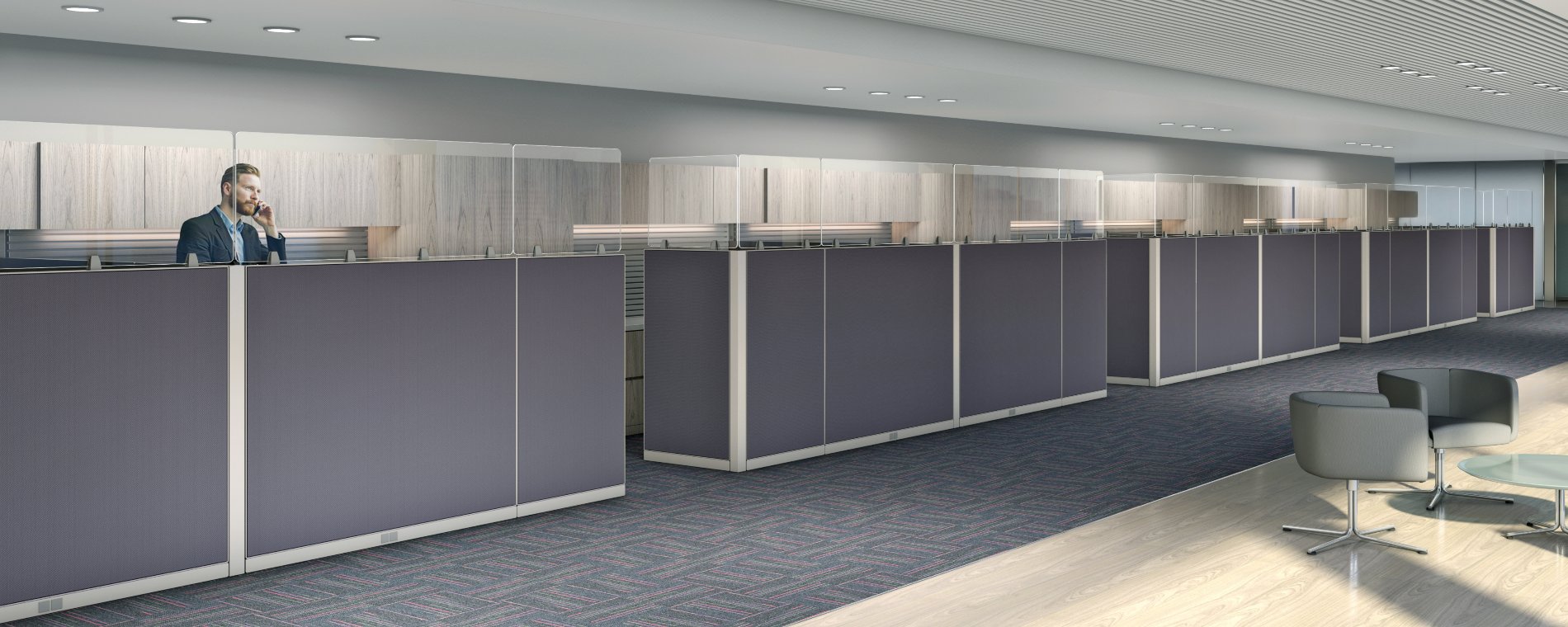 Stackers Cubicle Extender Panels | Desk Privacy Solutions