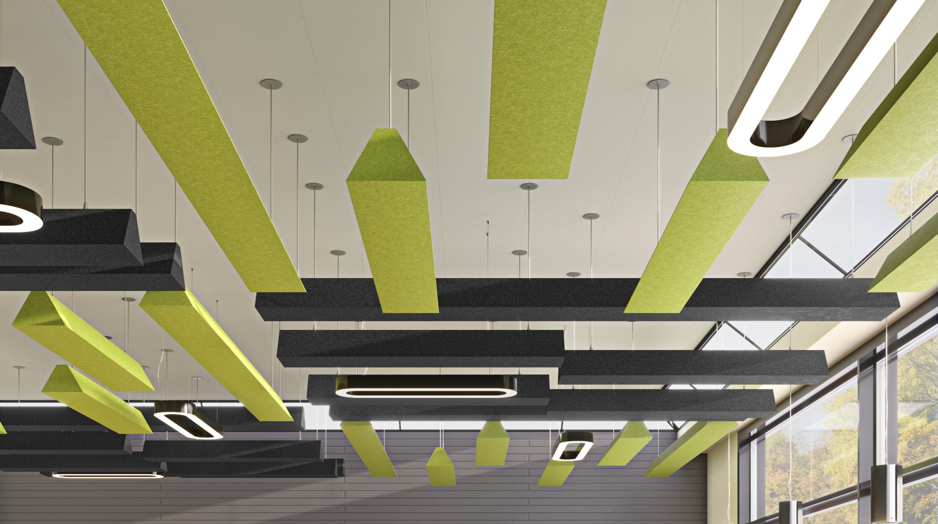 Ceiling Baffles - Acoustic Sound Baffles - Ceiling Sound Baffles