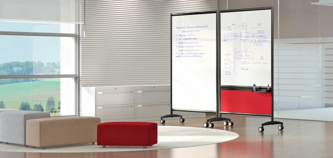 Mobile Whiteboard on Wheels | Durable Portable Office Whiteboards